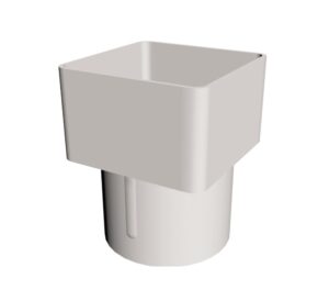 White Round Downpipe - Square To Round Pipe Adaptor - Tradeline Pvc Limited