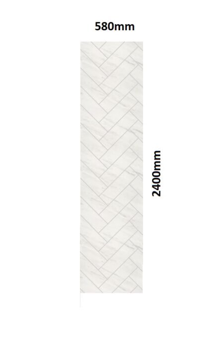 Misty Blue Herringbone Tile Waterproof Laminated Shower Wall Panels ...