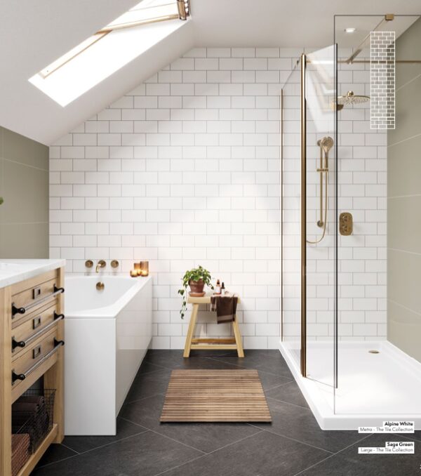 Alpine White Metro Tile Waterproof Laminated Shower Wall Panels - Tradeline Pvc Limited